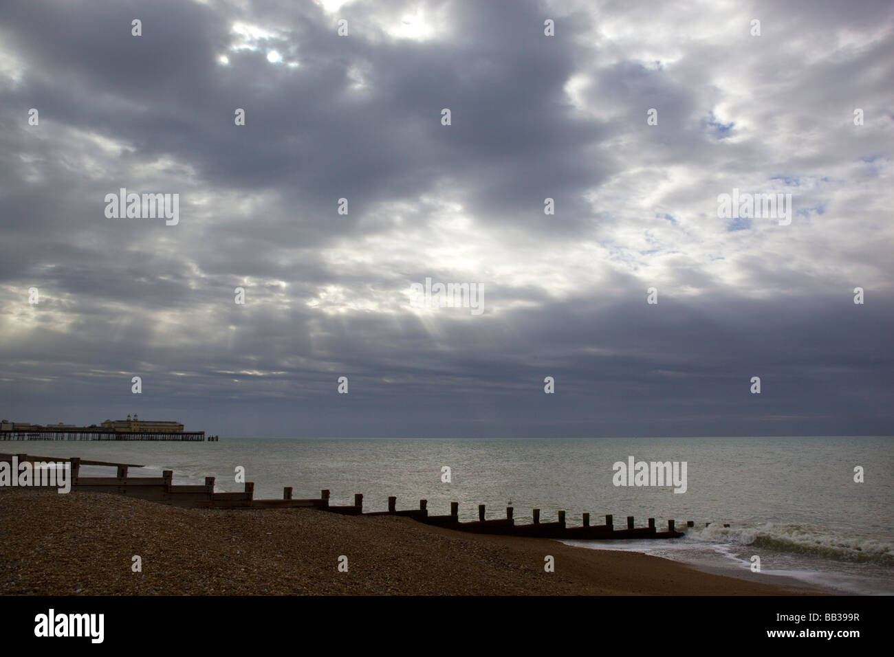 Seafront view out to sea Hastings England Stock Photo - Alamy
