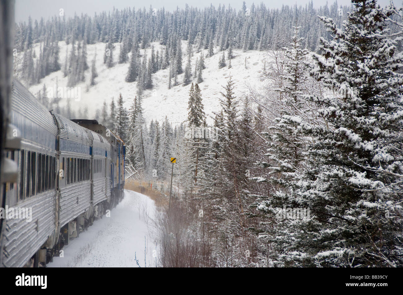 Canada, Alberta. VIA Rail Snow Train between Edmonton & Jasper ...