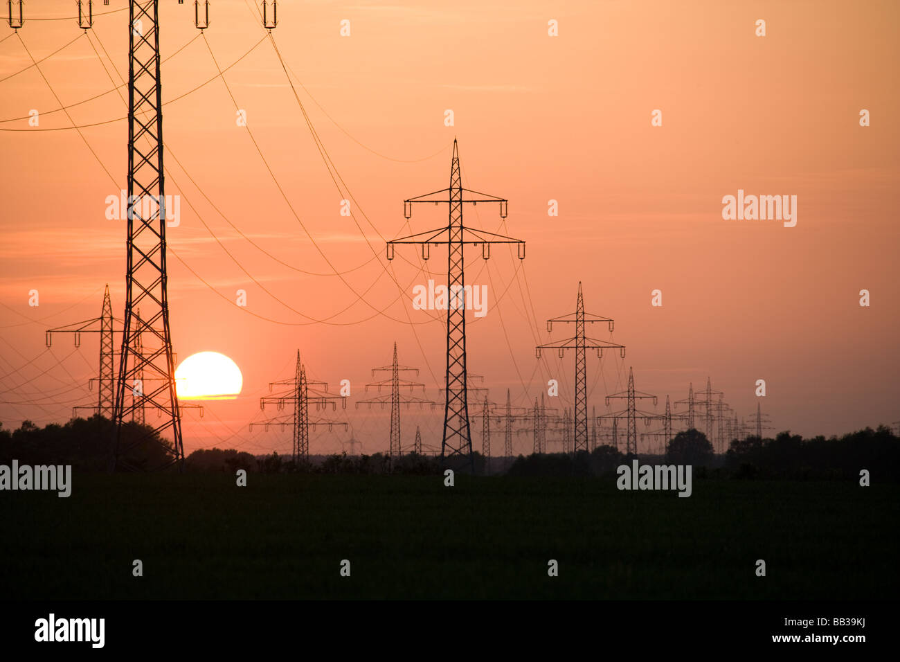 Germany power lines hi-res stock photography and images - Alamy