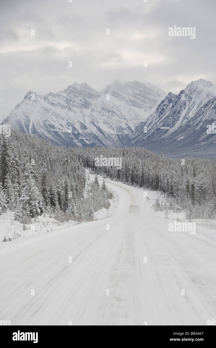 Canada, Alberta, Icefields Parkway. Jasper National Park in winter ...