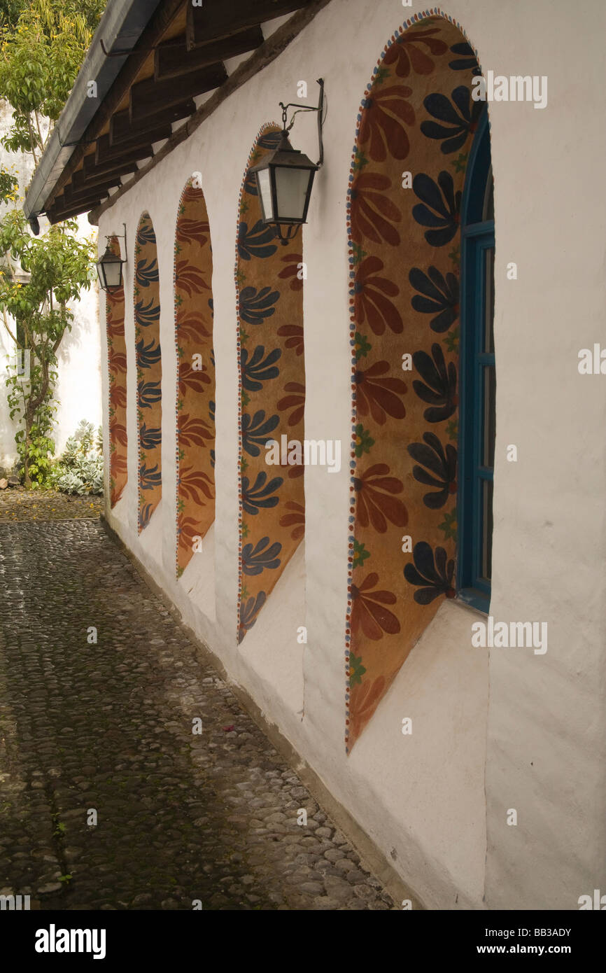 South America, Ecuador, arched windows of Hacienda Cusin, 9km from ...