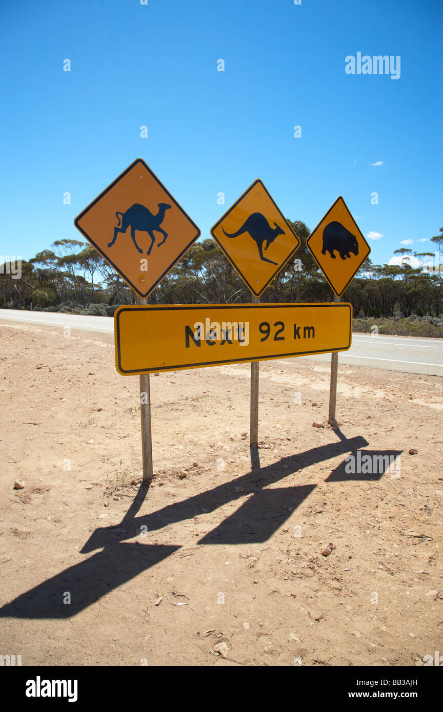Iconic Australian road sign in the outback Stock Photo - Alamy