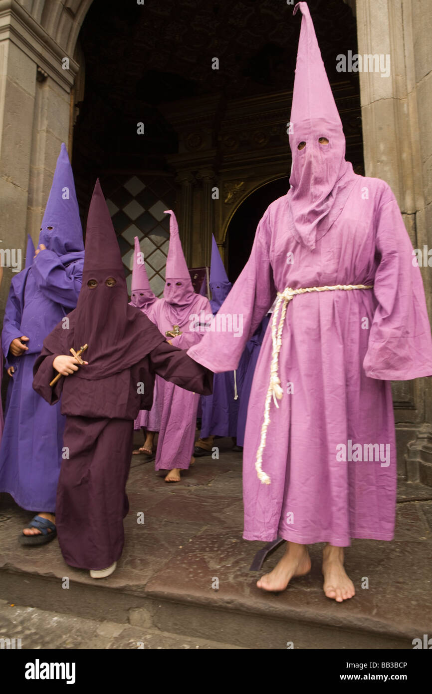 South America, Ecuador, Pinchincha Province, Quito. Procession during ...