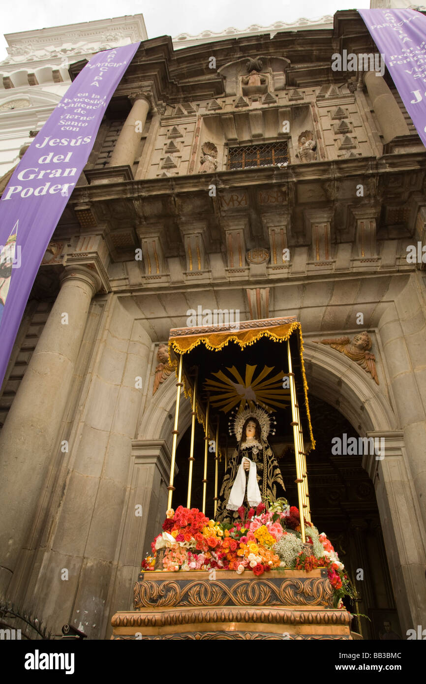 South America, Ecuador, Pinchincha Province, Quito. Procession during ...