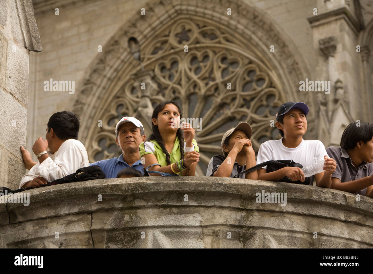 South America, Ecuador, Pinchincha Province, Quito. Procession during ...
