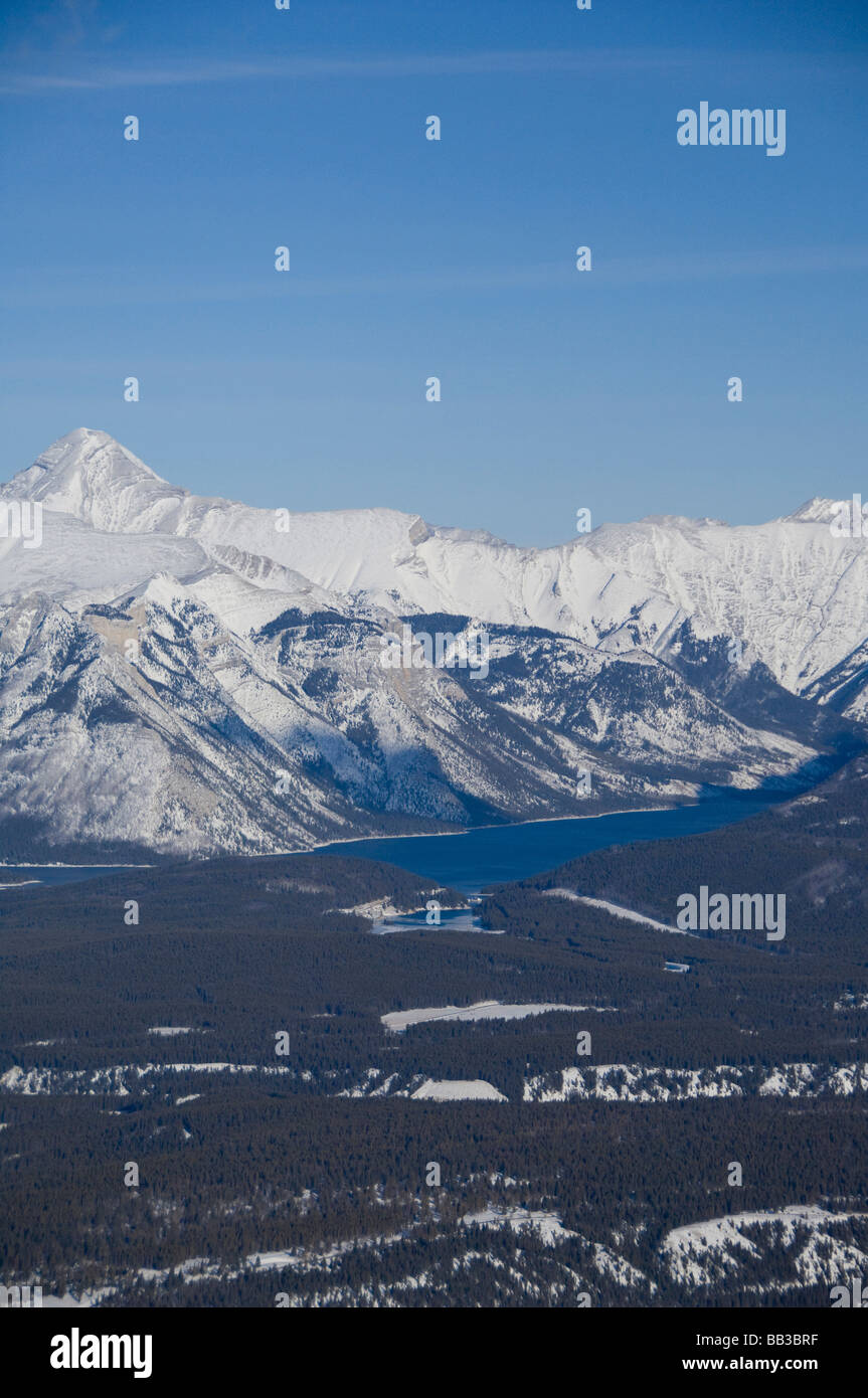 Canada, Alberta, Banff. Views of the Bow Valley from the summit of ...