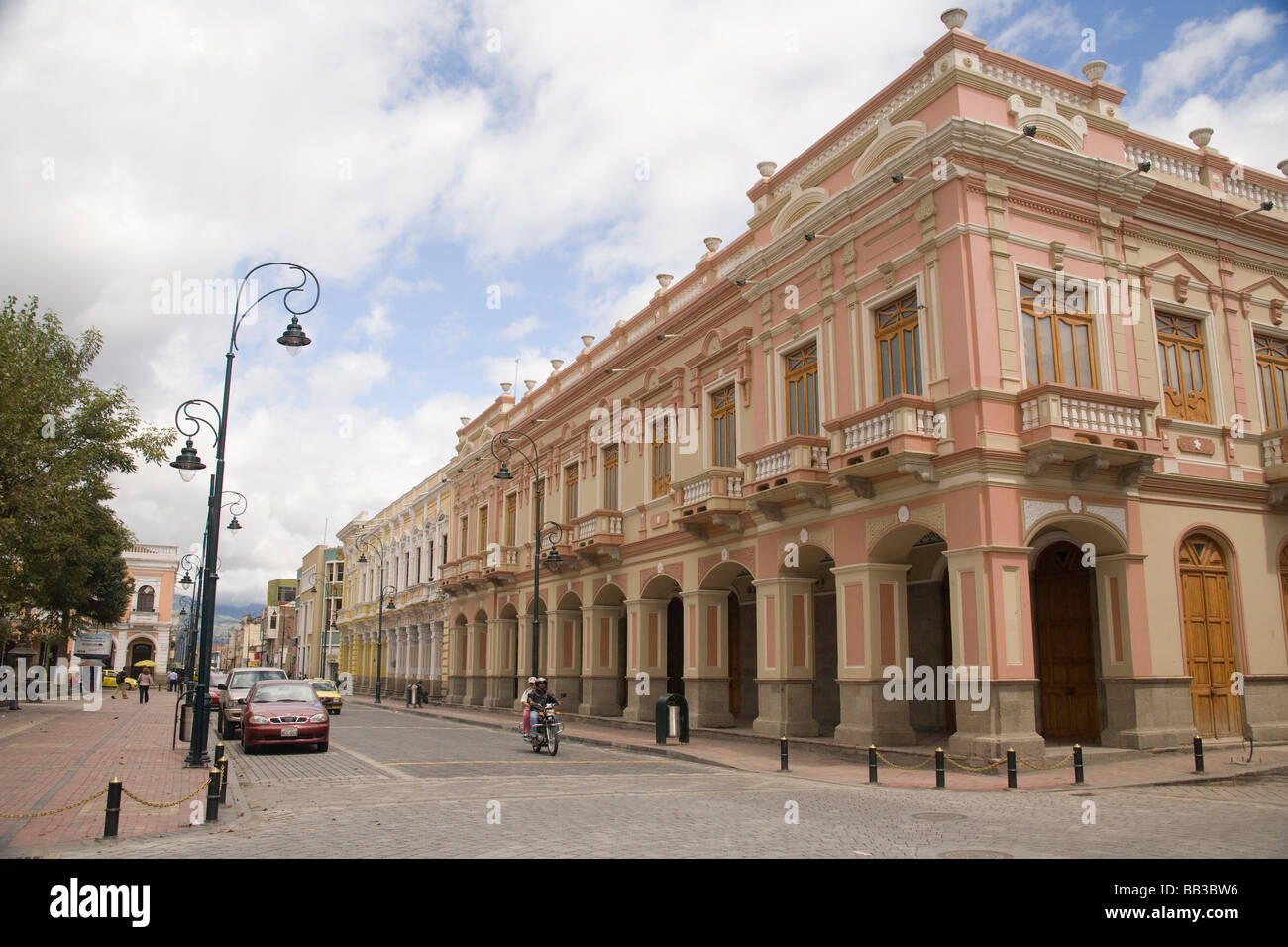 South America, Ecuador, Riobamba, traditional colonial architecture ...
