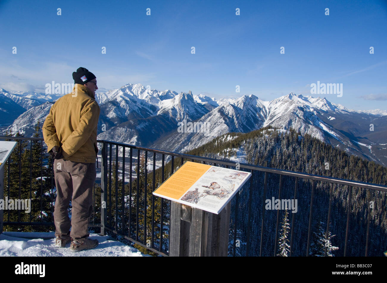 Canada, Alberta, Banff. Views from the summit of Sulphur Mountain Stock ...