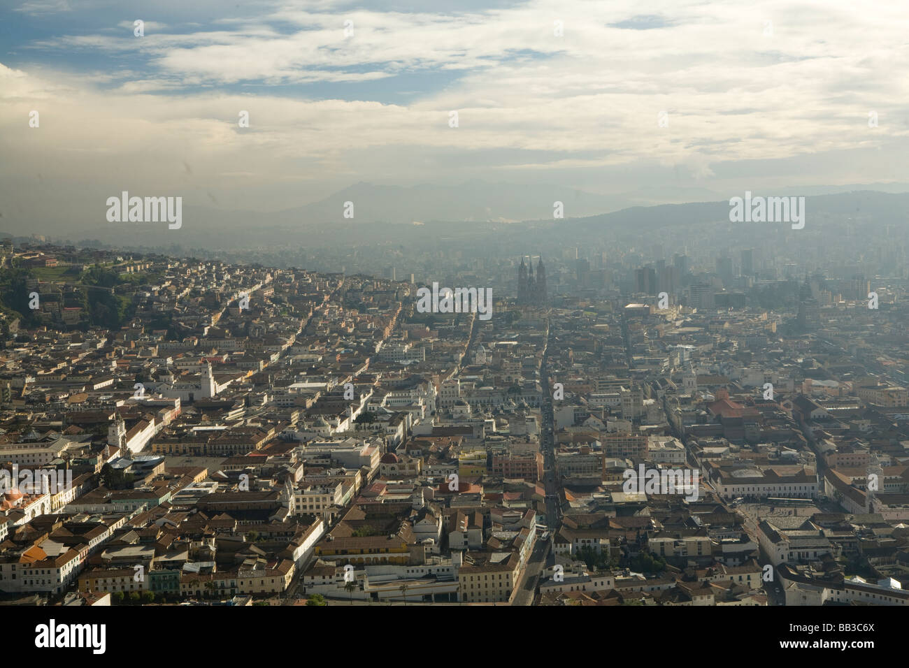South America, Ecuador, Pichincha province, Quito. City obscured by ...