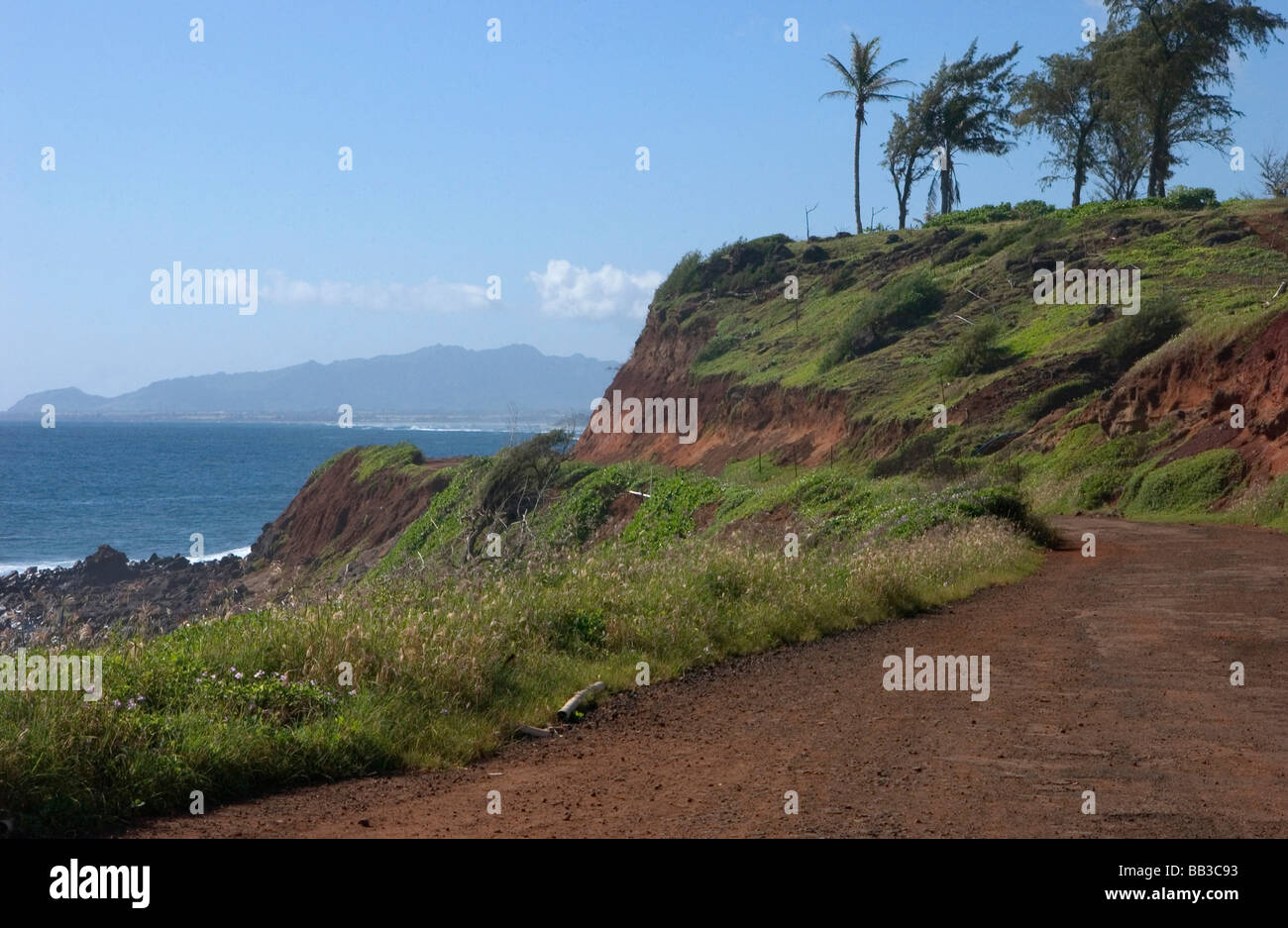 USA, Hawaii, Kauai, Old Kapaa Highway, northwest coast now walking and ...