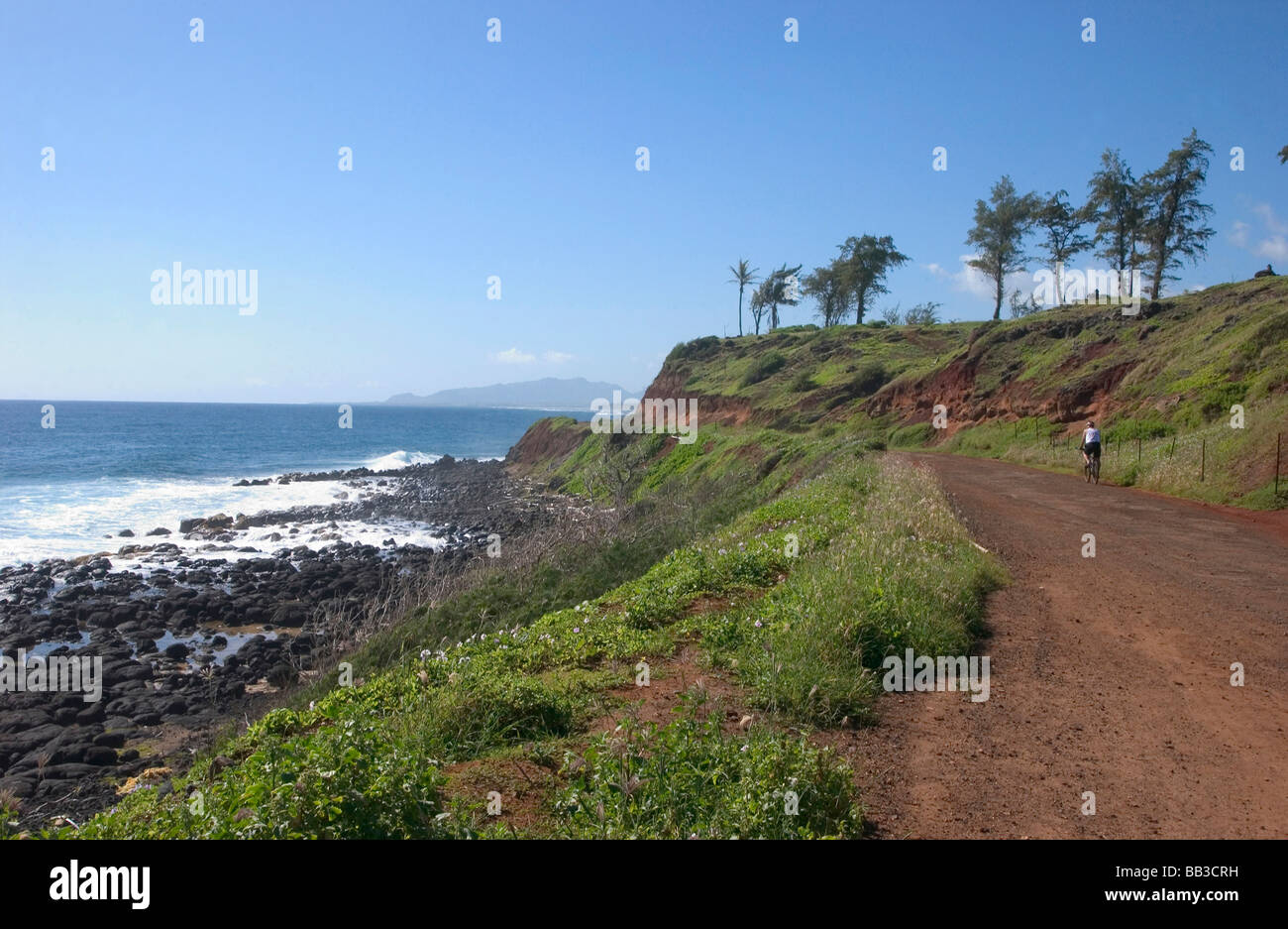 USA, Hawaii, Kauai, Old Kapaa Highway, northwest coast now walking and ...