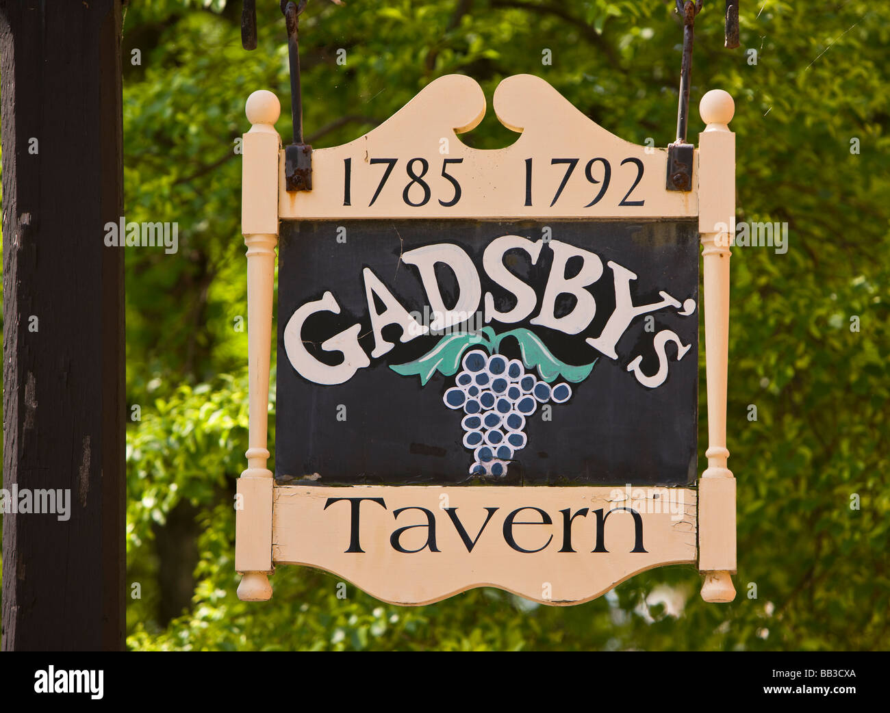 ALEXANDRIA VIRGINIA USA Gadsby's Tavern sign on North Royal Street in ...