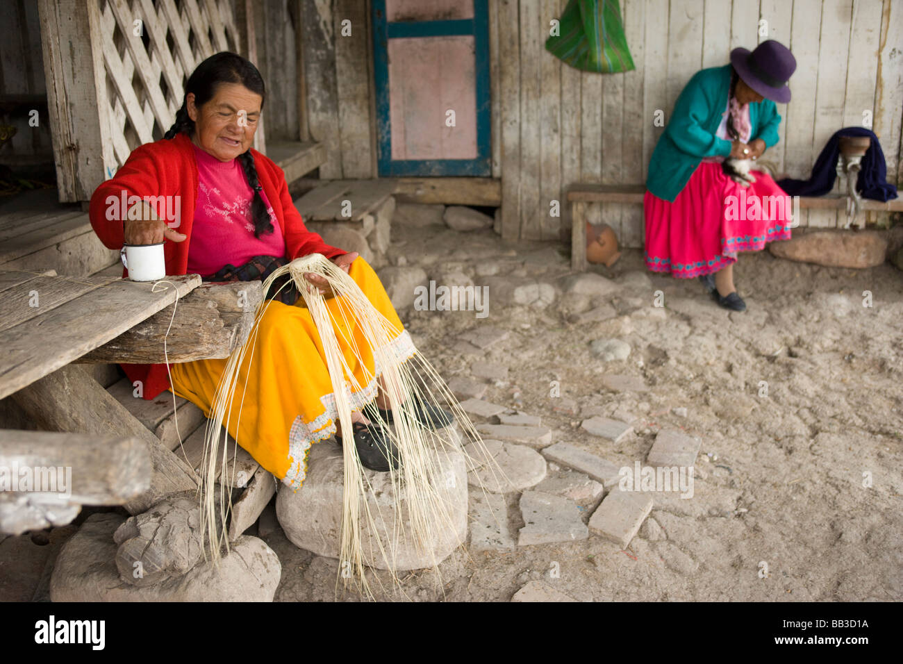 Women performing their daily chores, Cuenca, Ecuador Stock Photo - Alamy