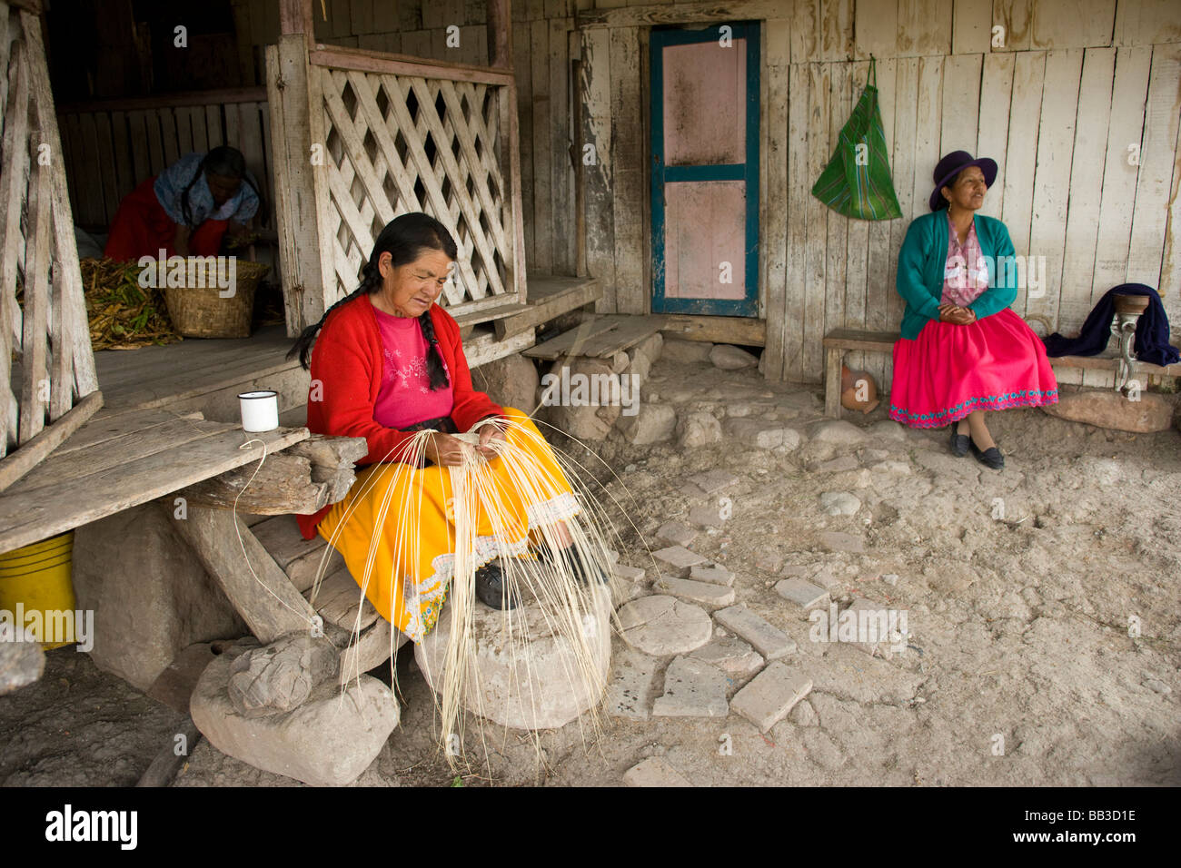 Women performing their daily chores, Cuenca, Ecuador Stock Photo - Alamy