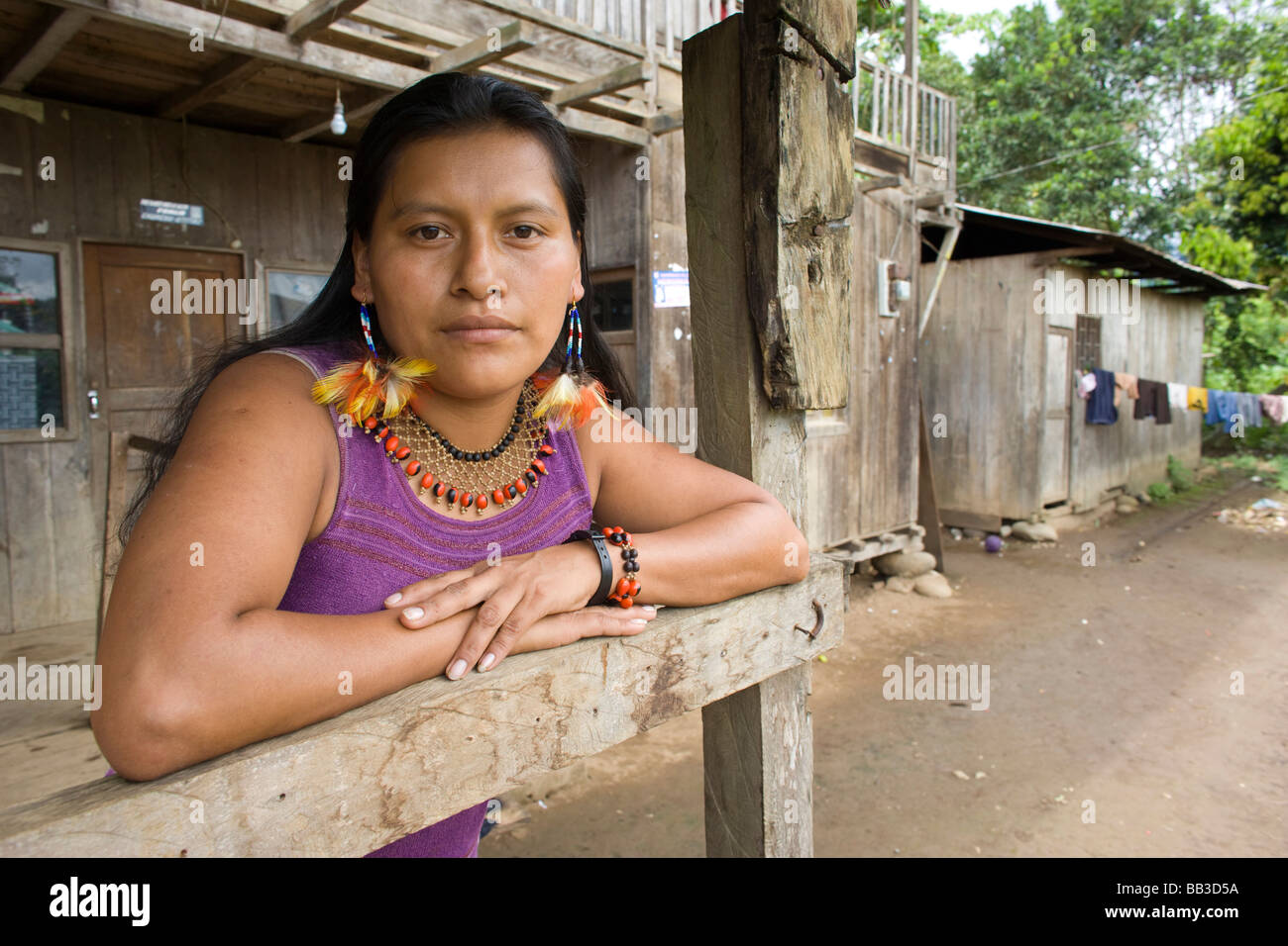 Woman leader , Shuar community, Guadalupe, Ecuador Stock Photo - Alamy