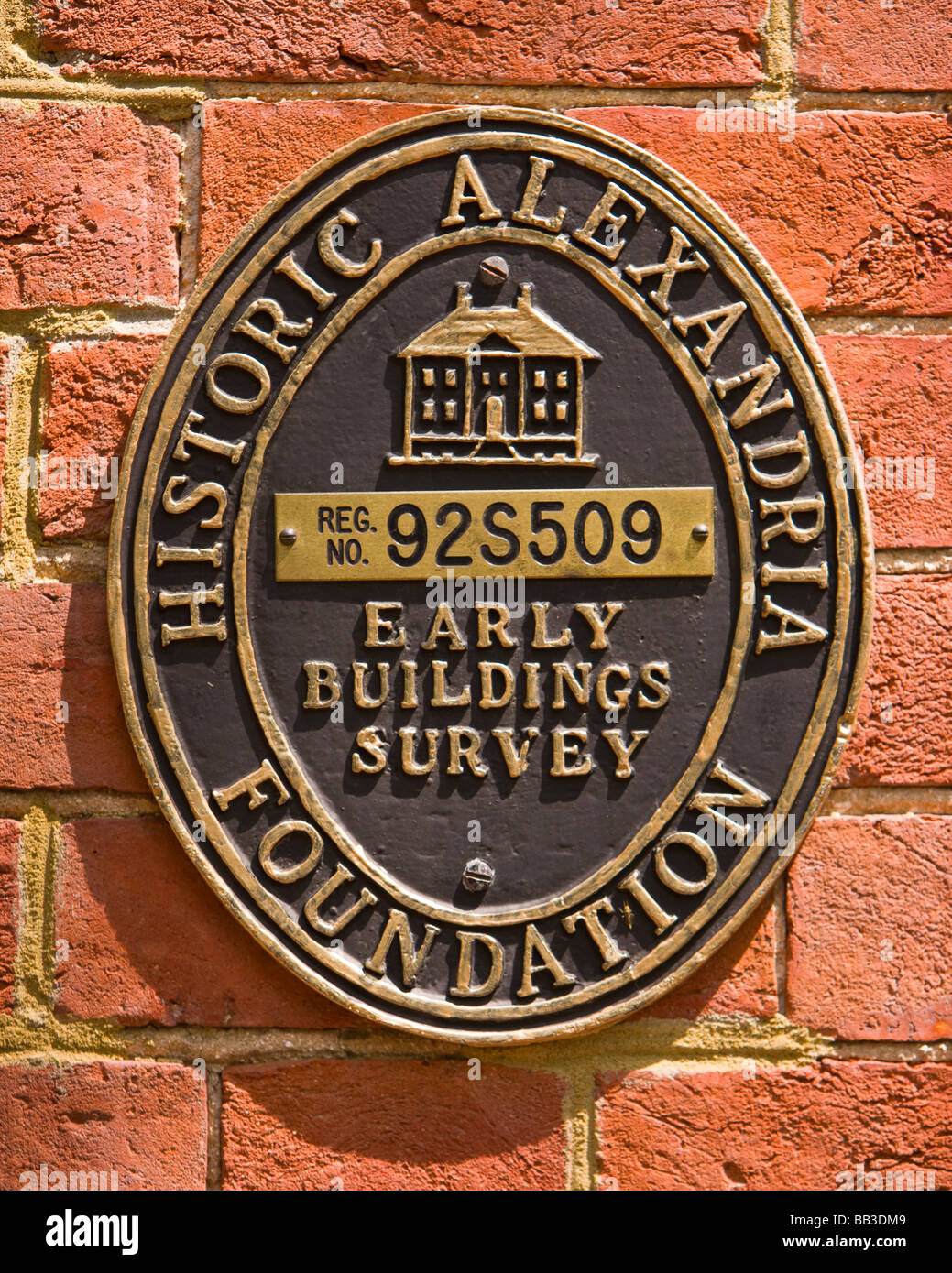 ALEXANDRIA VIRGINIA USA Historic building plaque on building wall Stock ...