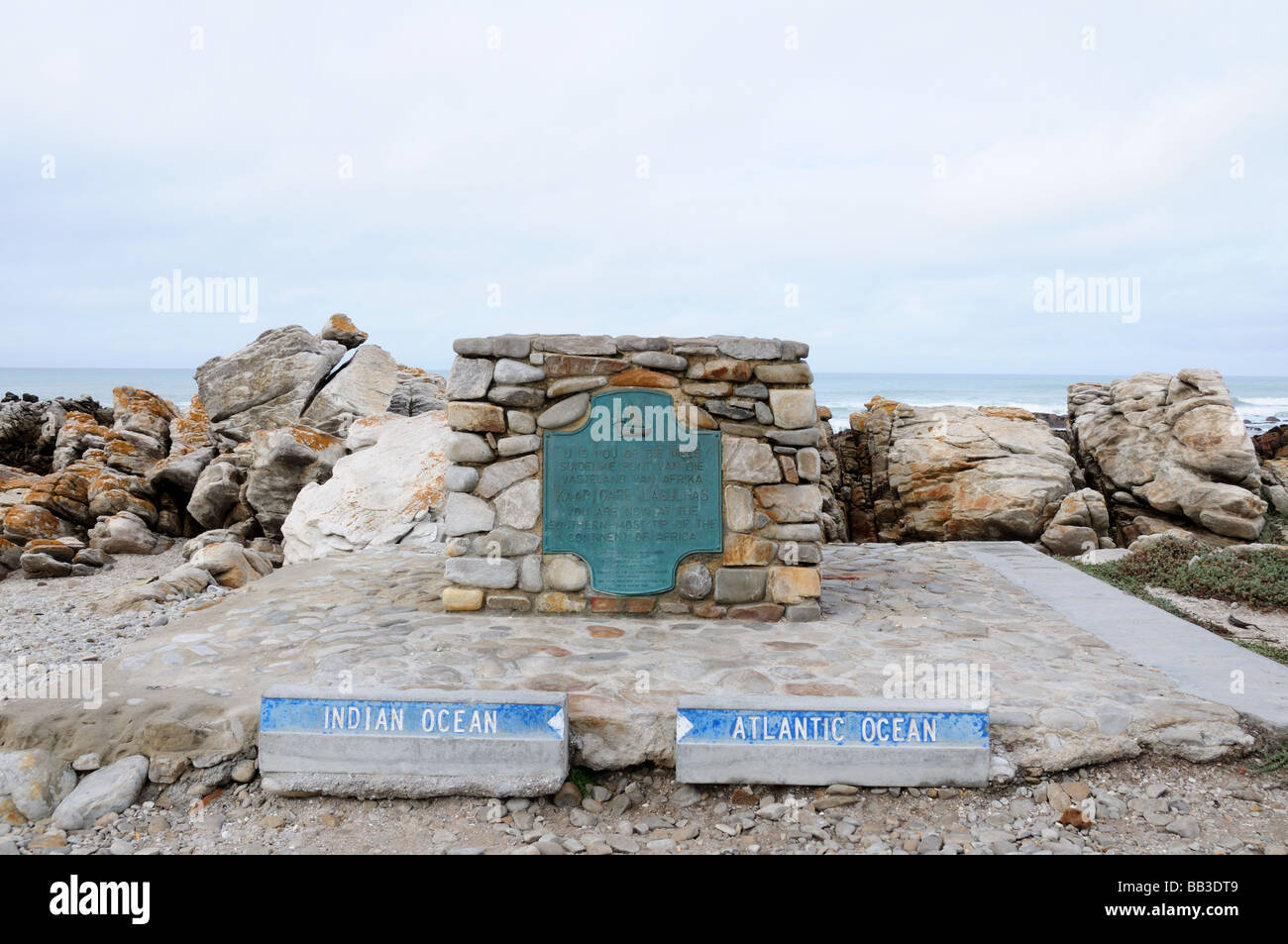 Poin where the Atlantic and the Indian Ocean meet Cape Agulhas ...