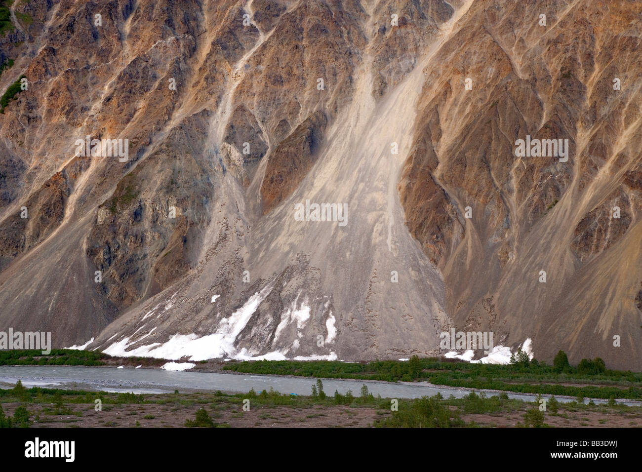 Canada, British Columbia, Alsek River Valley. Alsek River flows next to ...