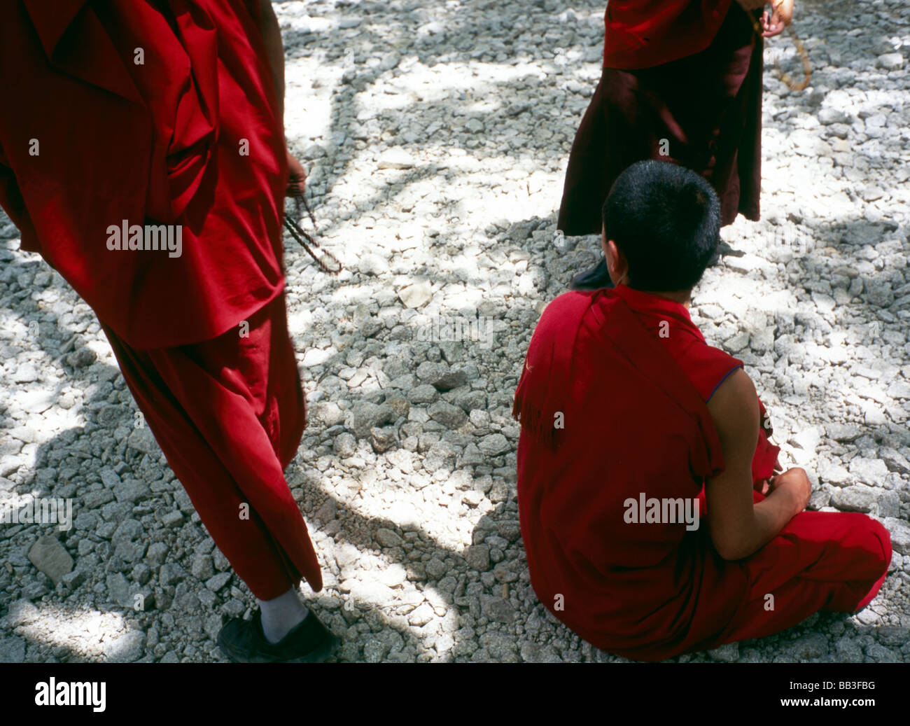 Tibetan monks debating, Deprung monastery, Lhasa Stock Photo - Alamy