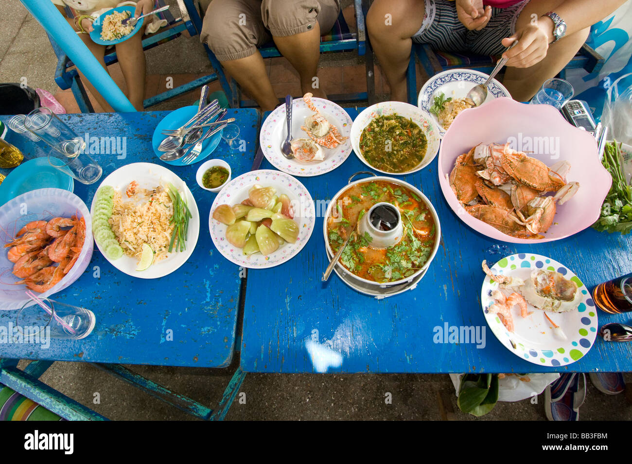 Common Thai food, Bang Saen, near Pattaya, Northern Gulf of Thailand, 2 ...