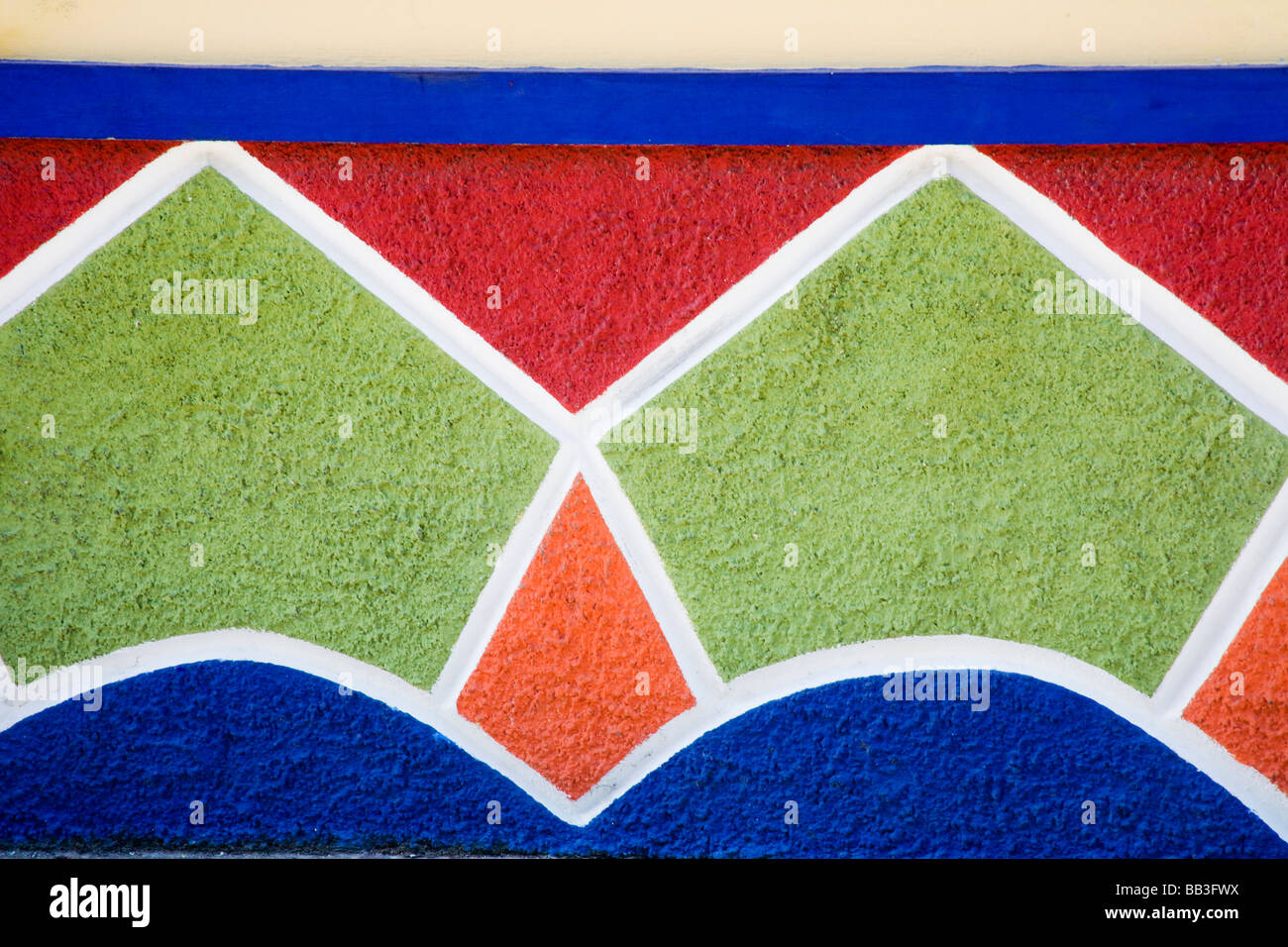 Mexico, Quintana Roo, Isla Mujeres. Painted design on wall Stock Photo ...