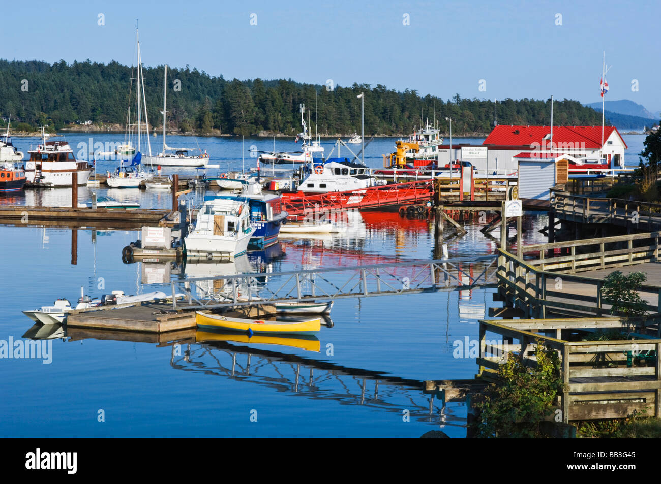 Canada, BC, Gulf Islands, Salt Spring Island, Ganges Harbor Stock Photo ...