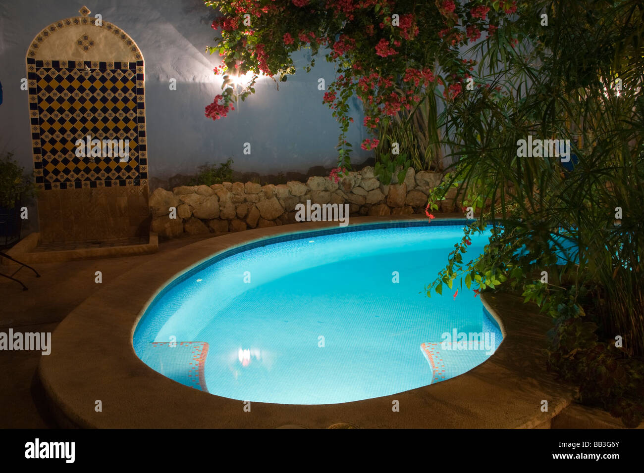 North America, Mexico, Yucatan, Merida. Swimming pool at the Hotel ...