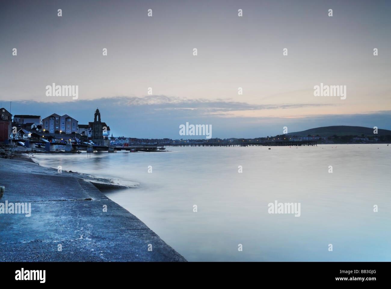 Swanage Bay at sunset dorset England UK Stock Photo - Alamy