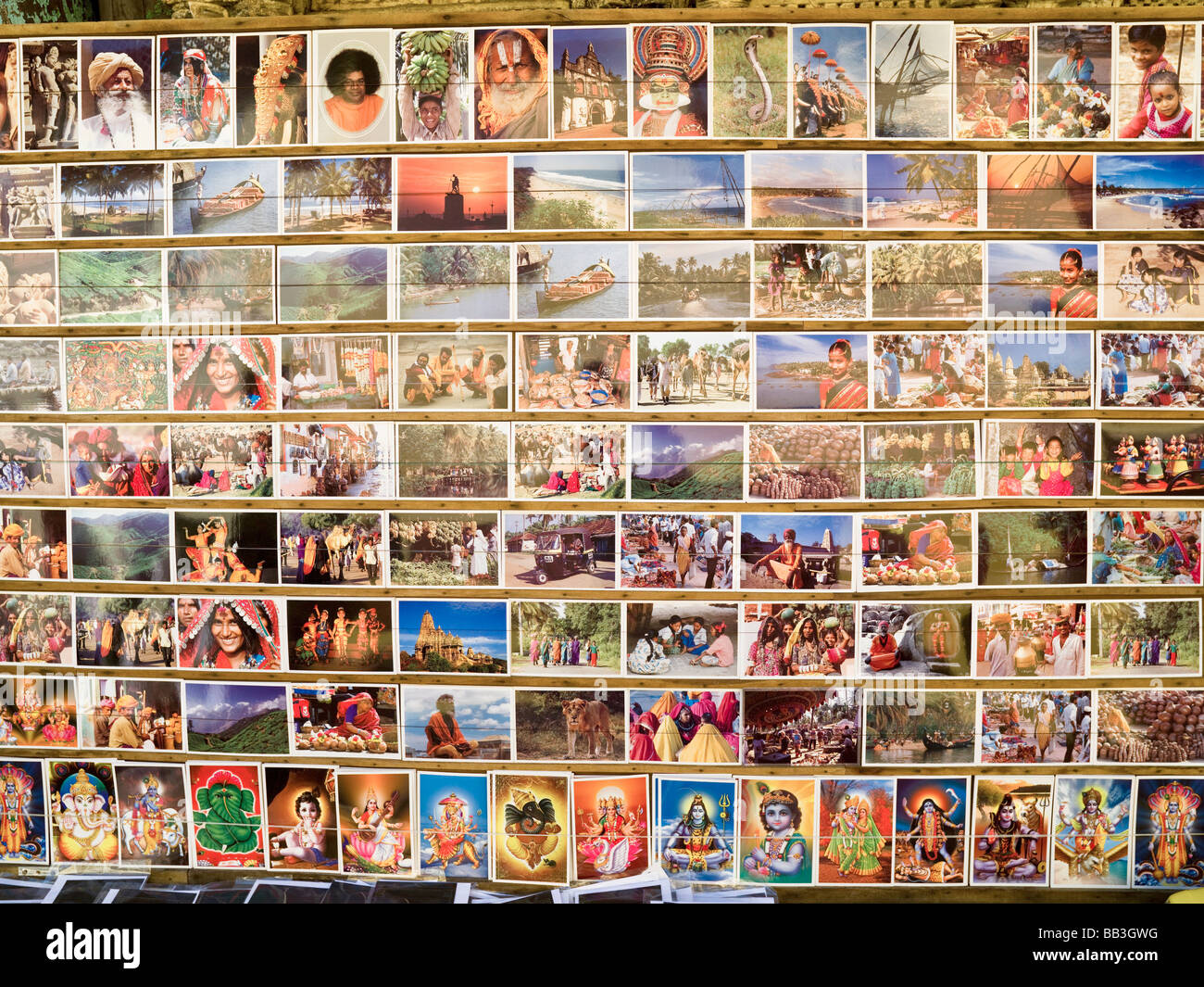 Postcards on display; Jewtown, Cochin, Kerala, India Stock Photo - Alamy