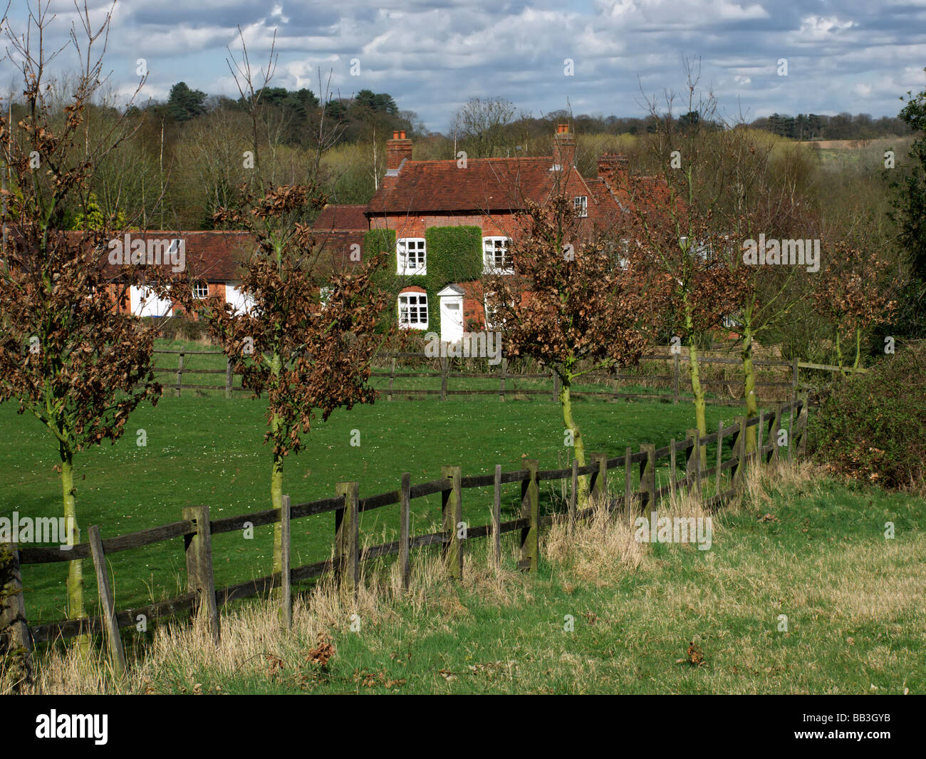 brick built house in countryside Stock Photo - Alamy