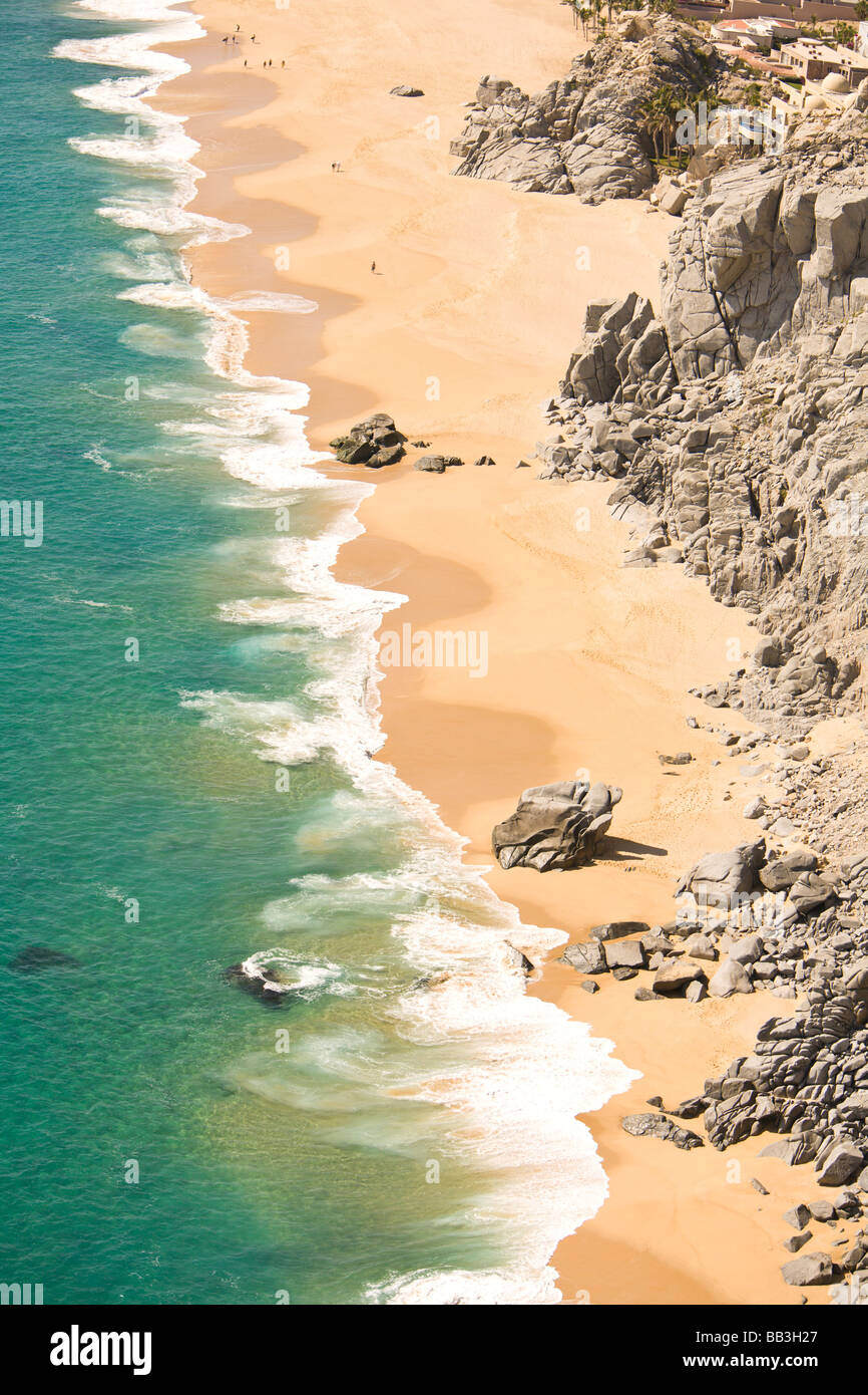 Aerial view of Cabo San Lucas from ultralight aircraft, Baja California ...
