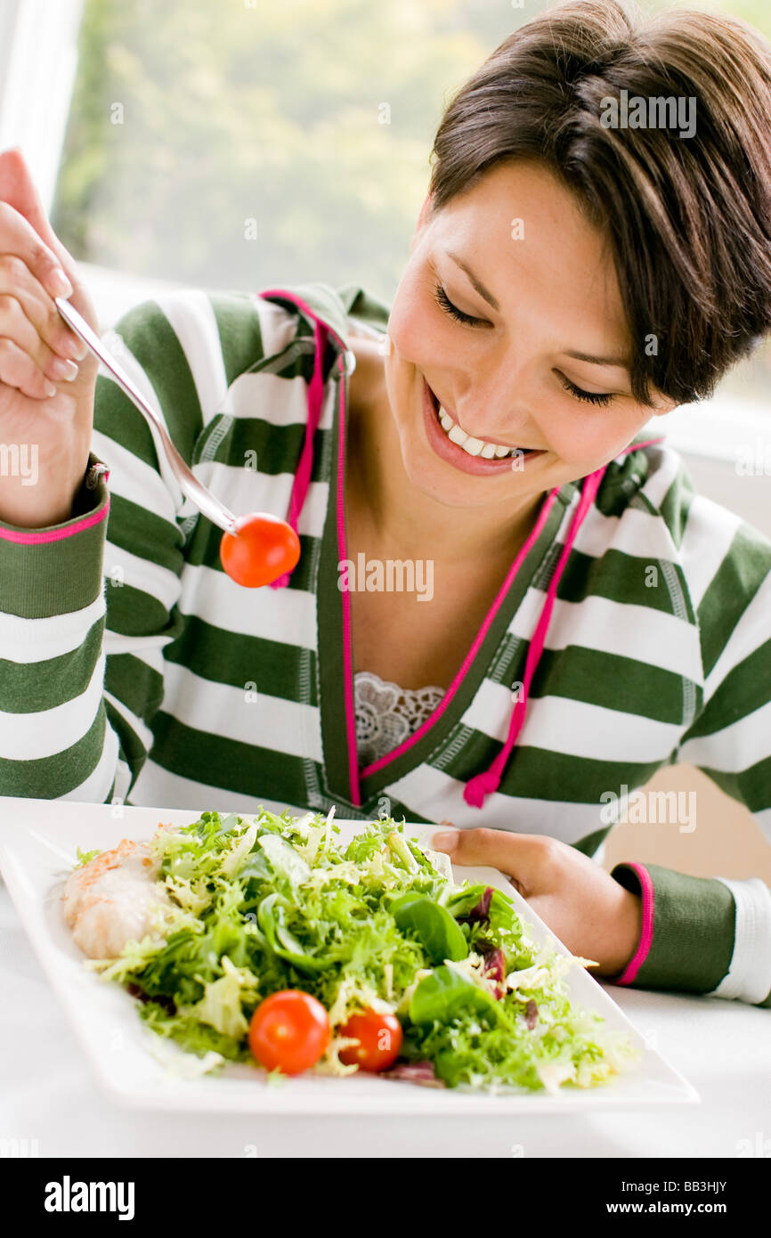 Salad Bowl Toss Tossing Prepare Preparing Meal Meals High Resolution ...