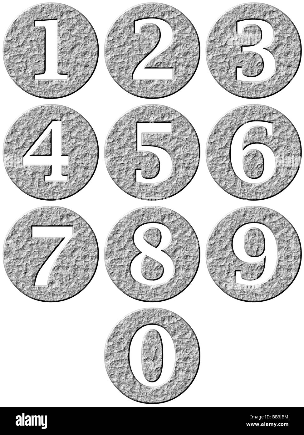 3d stone framed numbers Stock Photo - Alamy