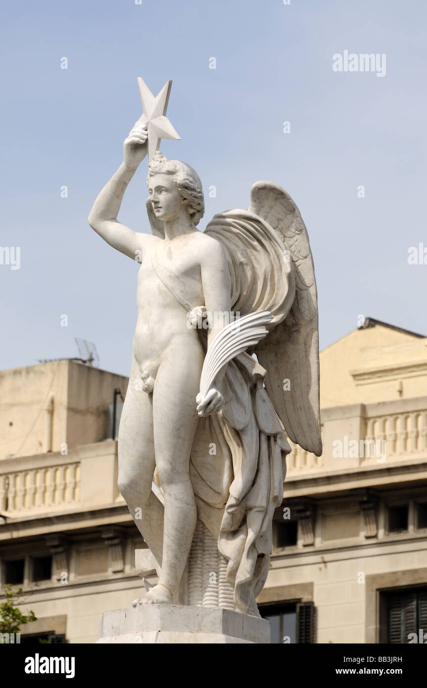 Statue in Barcelona Spain Stock Photo - Alamy