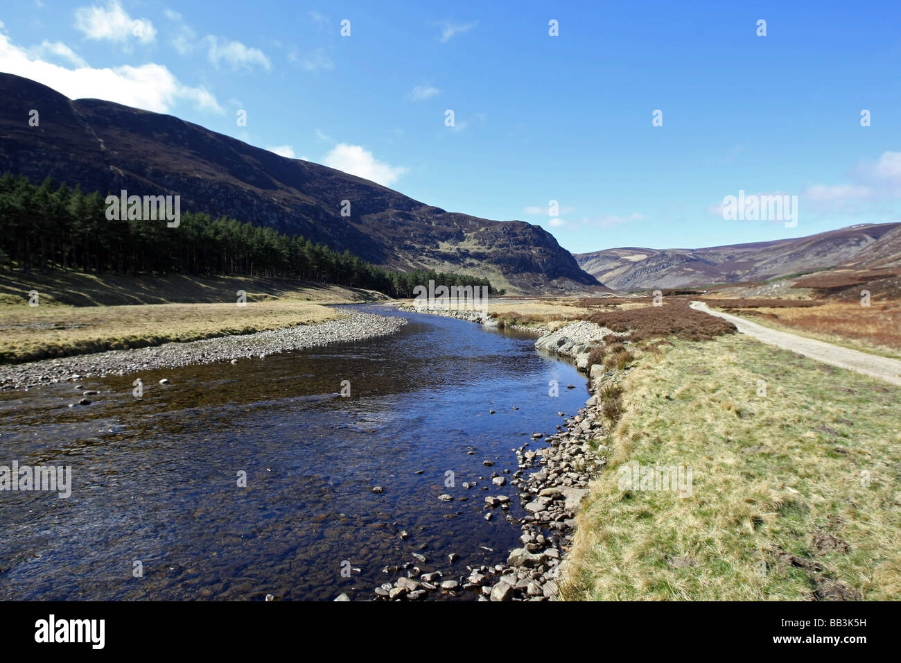 The Water of Mark near Invermark on the route up to the mountain of ...