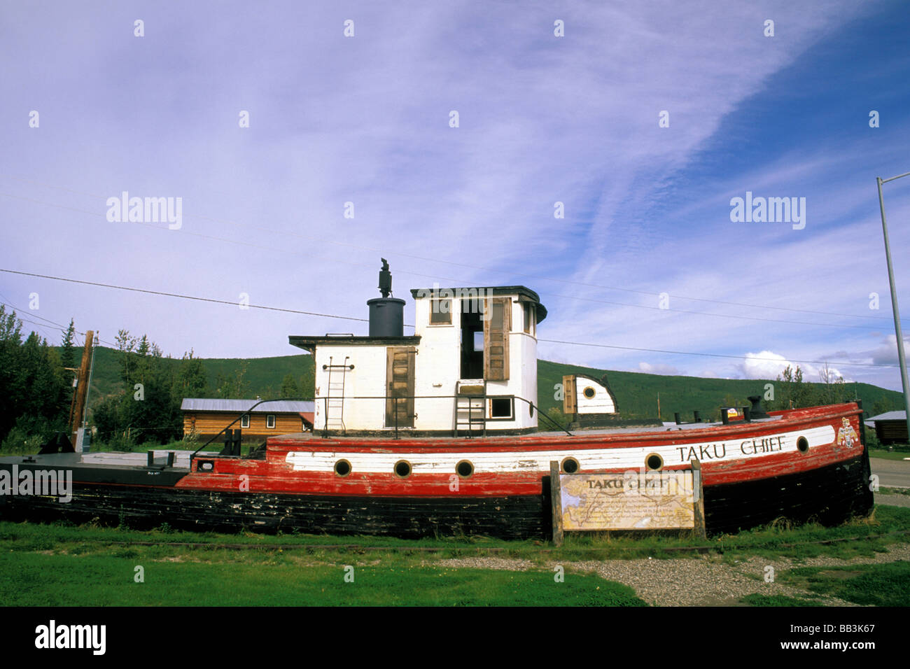 North America, USA, Alaska, Nenana. Taku Chief, last tugboat on the ...