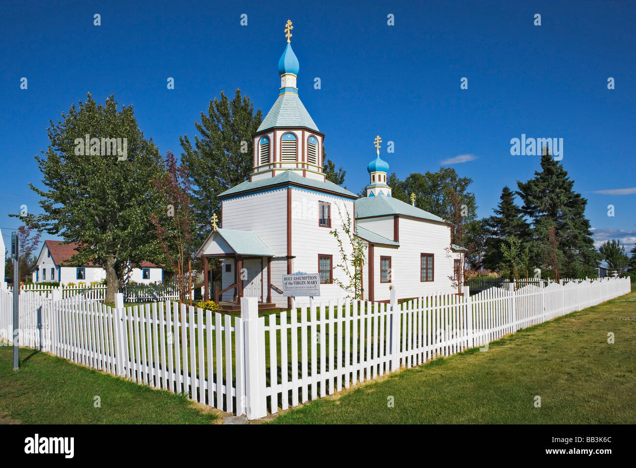 USA, Alaska, Kenai Peninsula, Kenai. Russian Orthodox church built in ...