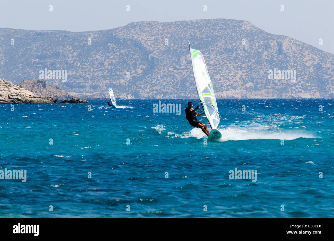 Greek Island Karpathos: Windsurfing Stock Photo - Alamy