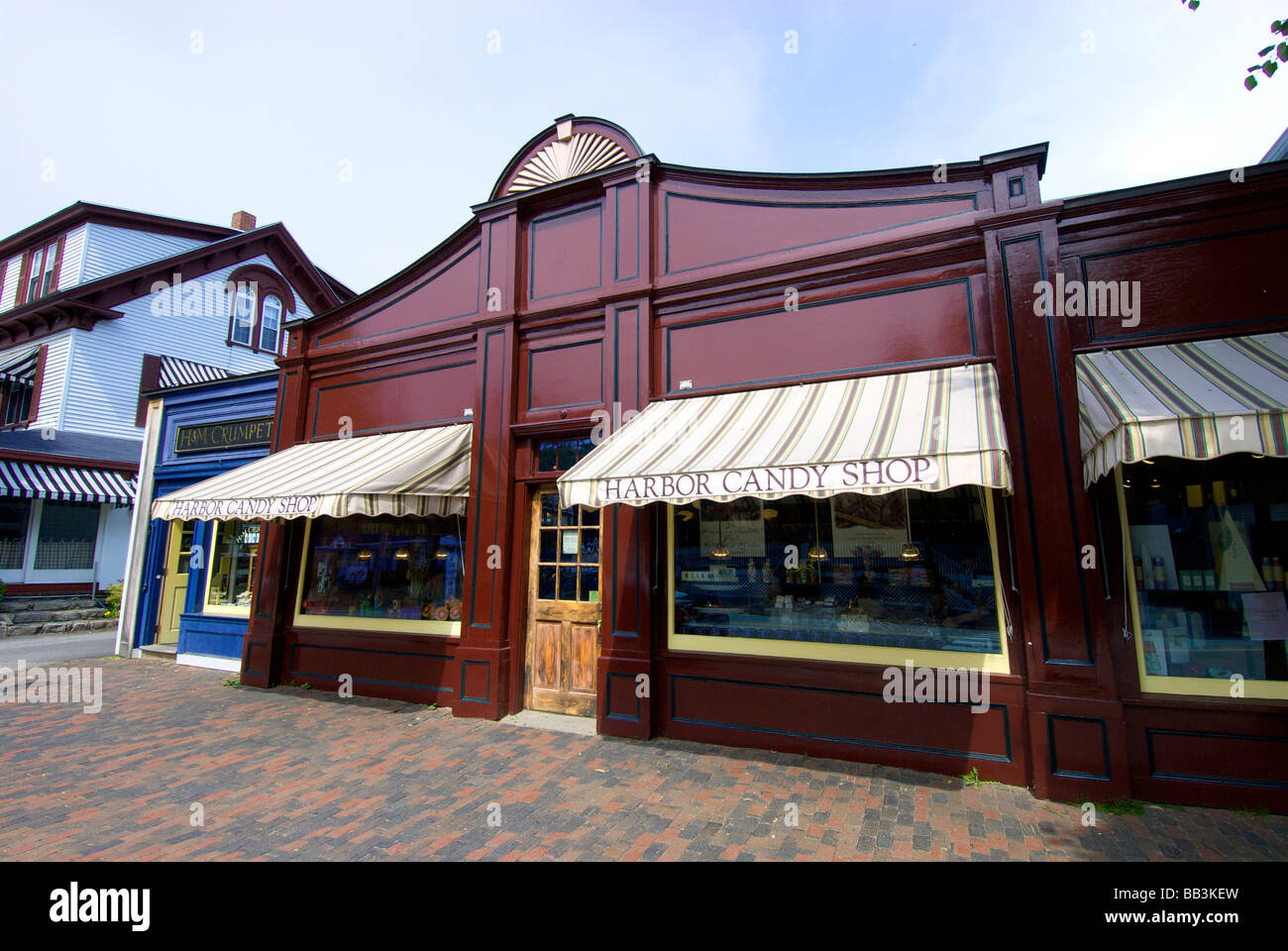 USA, New England, Maine, Ogunquit, storefront of Harbor Candy Shop ...