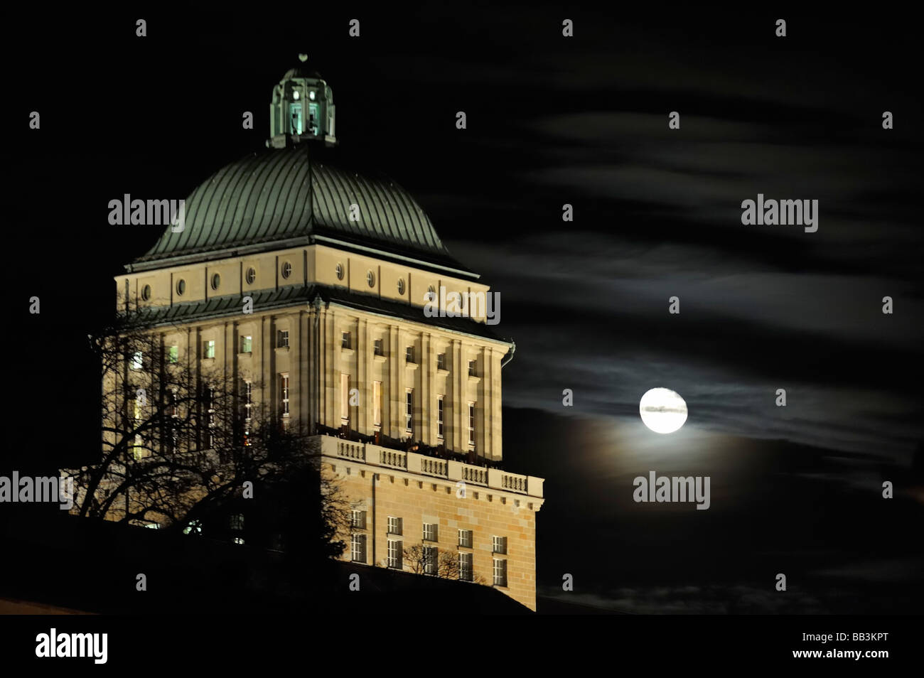 Full Moon over the famous ETH university, Zürich Switzerland CH Stock ...