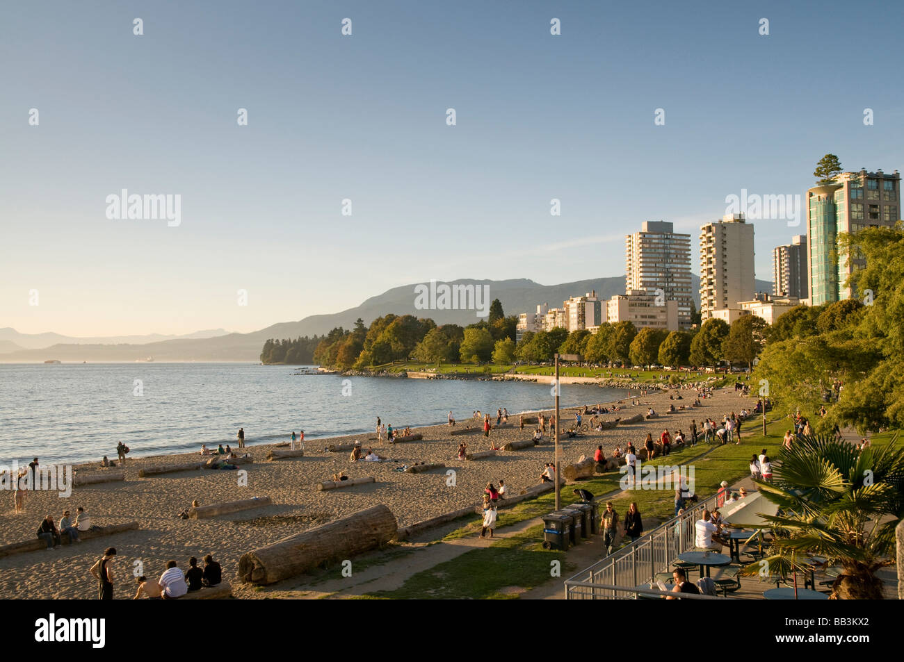 Enjoying the beach and cafes and waiting for sunset at English Bay ...