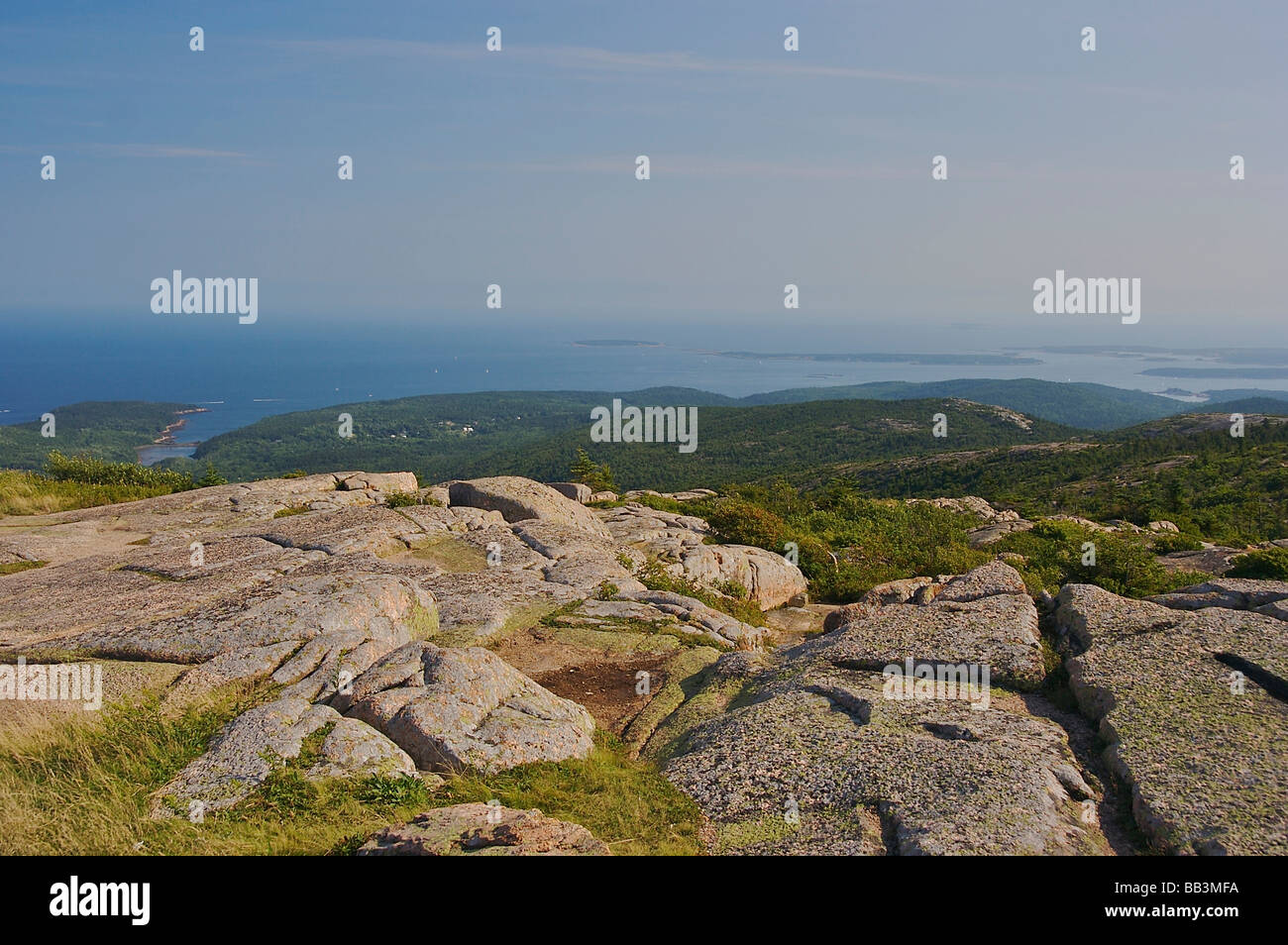 North America, USA, Maine, Acadia National Park. Overlooking the ...
