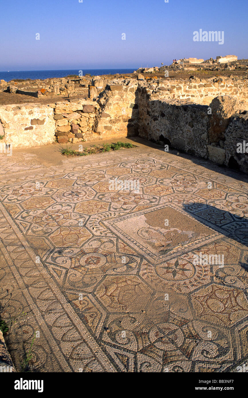 Archaeological site of Nora Roman mosaics Province of Cagliari Italy ...