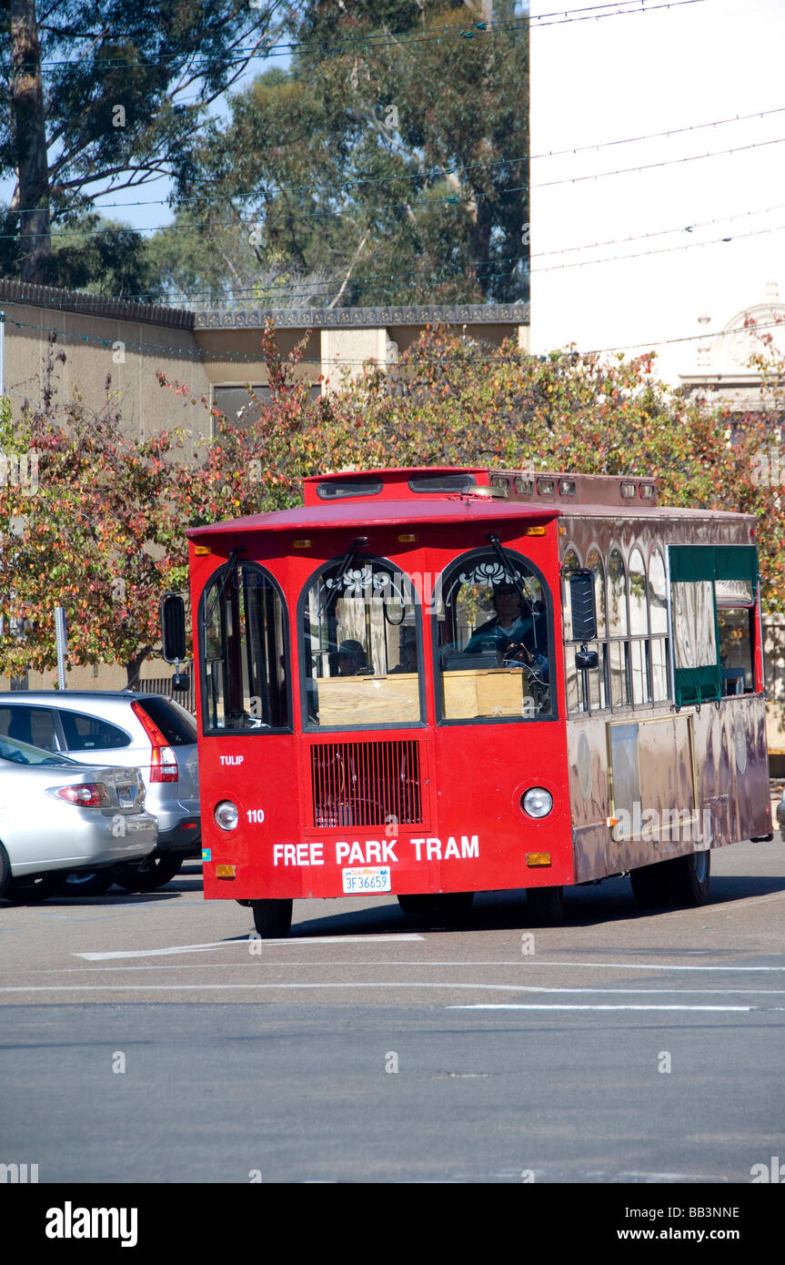 California, San Diego. Balboa Park, Free park tram Stock Photo - Alamy