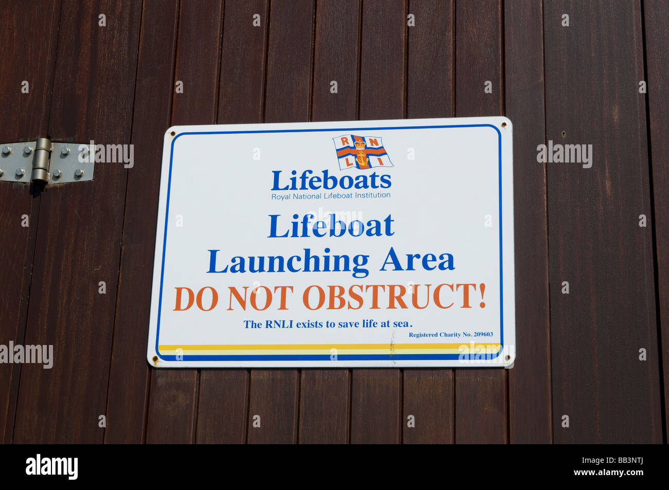 Signs on the RNLI lifeboat station at Skerries, north County Dublin ...