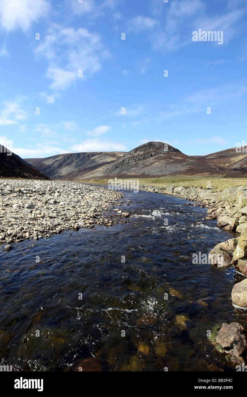 The Water of Mark near Invermark on the route up to the mountain of ...