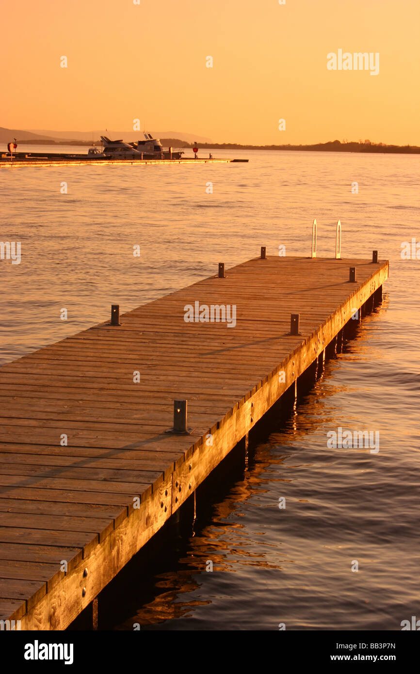 jetty at Muckross Quay, Lough Erne, County Fermanagh, Northern Ireland ...