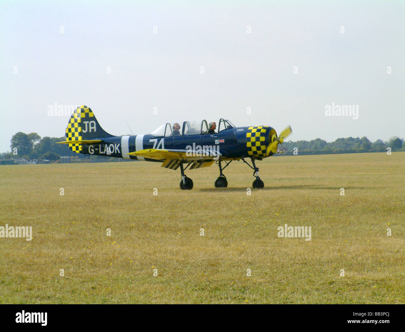 Yakovlev Yak 52 aircraft registration G-LAOK Stock Photo - Alamy