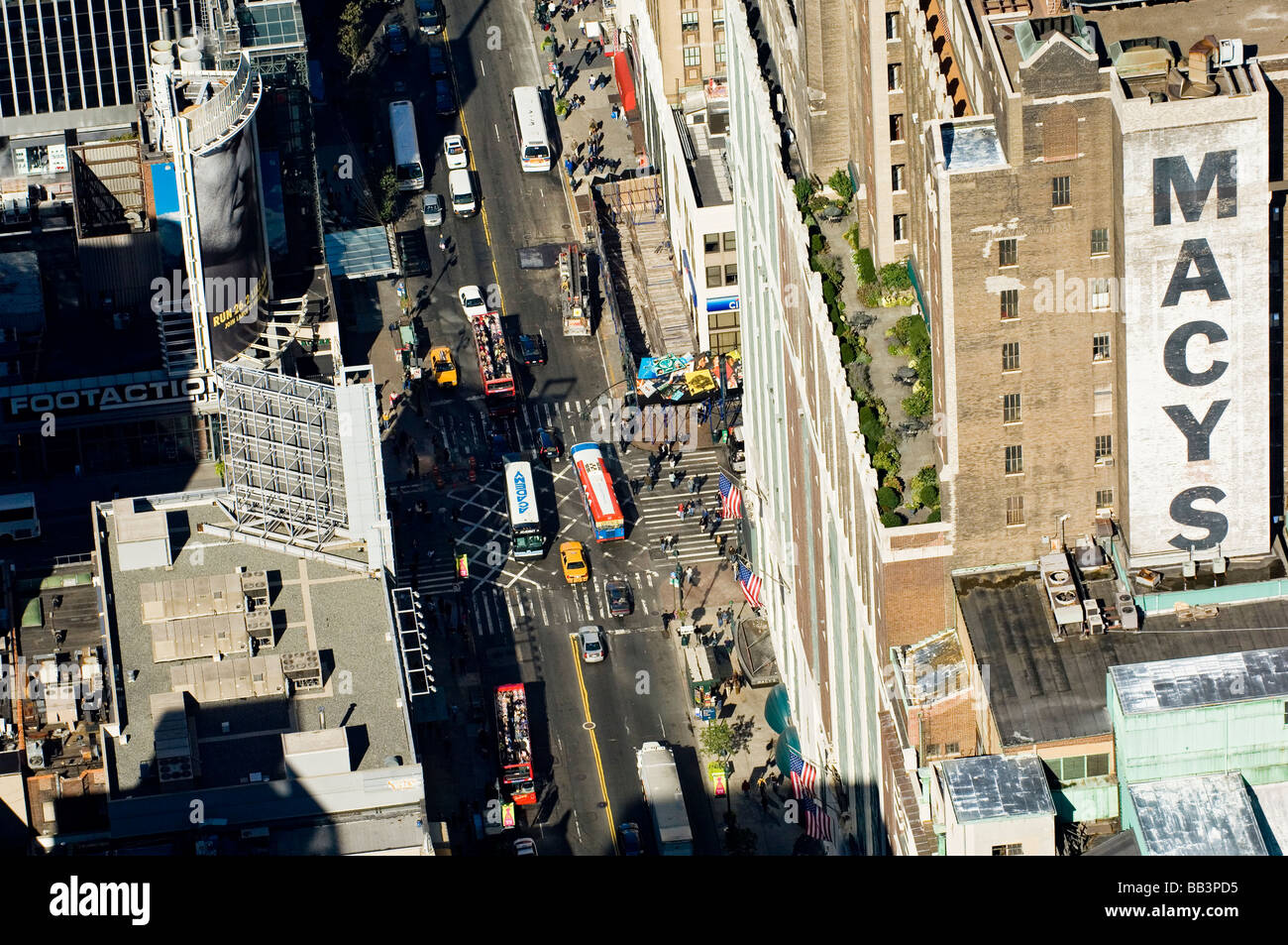 Aerial view of Macy's Department Store from the Empire State Building ...