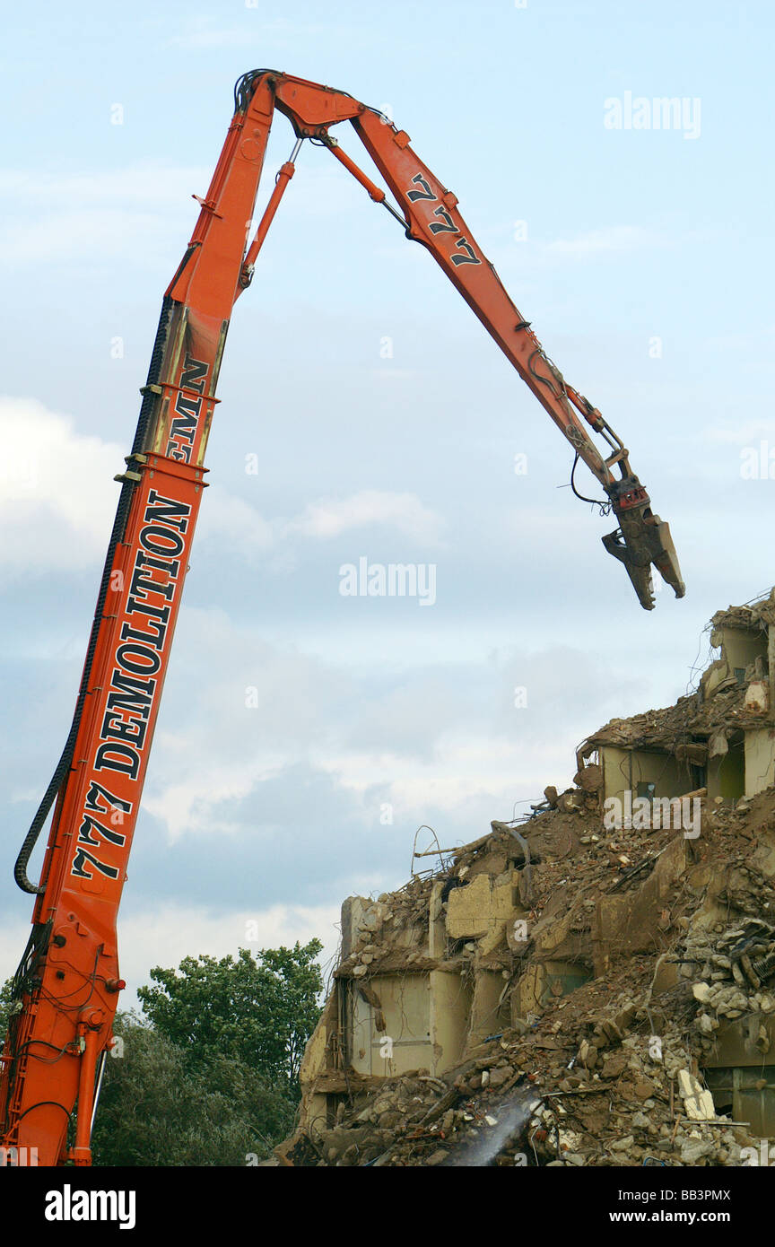 Demolition of tower block, South Woodford Stock Photo - Alamy